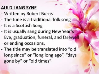 Auld lang syne | PPTX