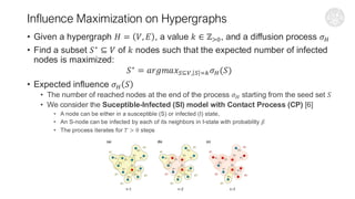 Heuristics Approaches for the Influence Maximization Problem on Hypergraphs | PPT