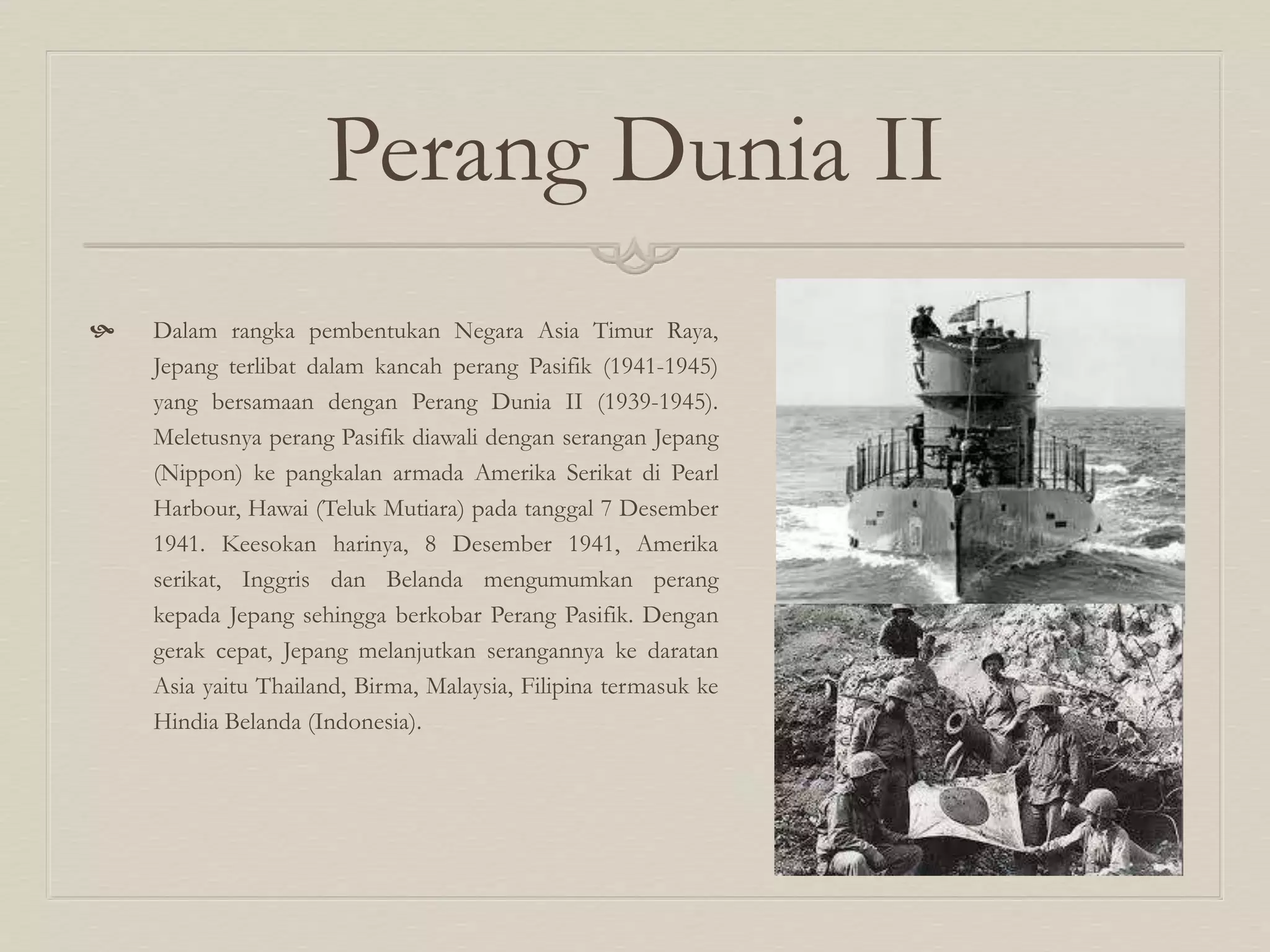 Berbagai Kemenangan Jepang dan Proses Masuknya Jepang ke Indonesia | PPTX