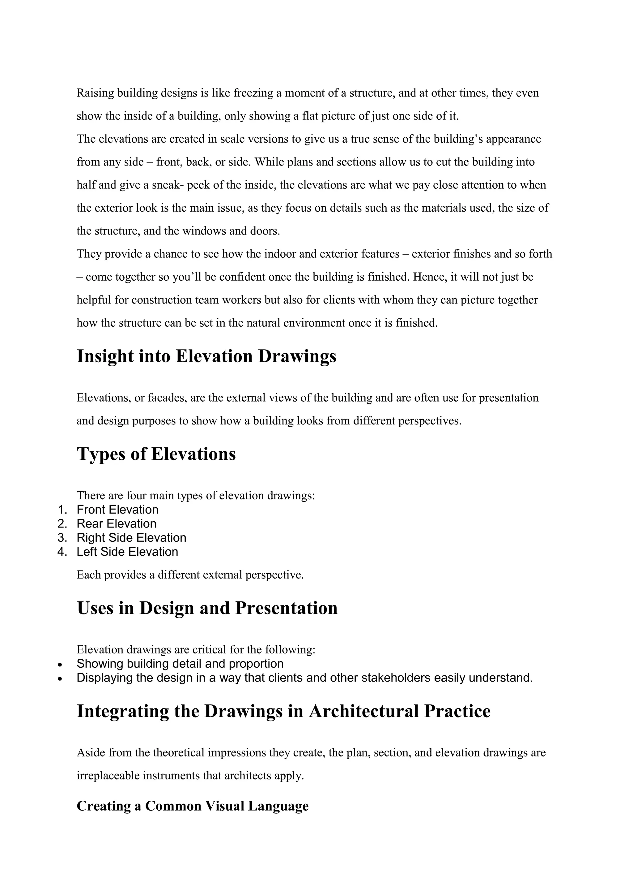 A Ultimate Guide to Plans, Sections, and Elevations Drawing | PDF