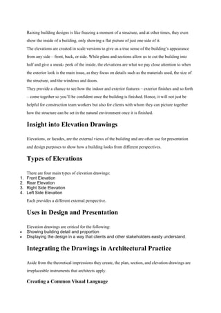 A Ultimate Guide to Plans, Sections, and Elevations Drawing | PDF
