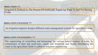 Role of civil engineering in irrigation planning | PPTX