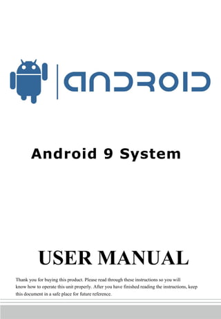Aumume android9 car Radio manual | PDF | Auto Safety | Automotive