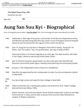 AUNG SAN SUU KYI Burma's Modern Symbol of Freedom | PDF
