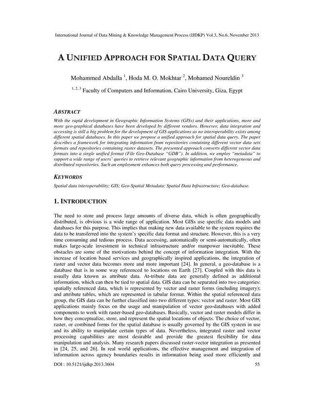 A unified approach for spatial data query | PDF