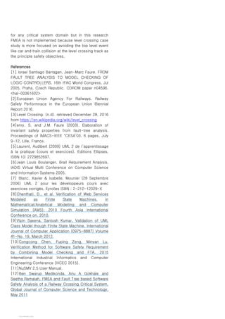 A unified approach for uml based safety oriented level crossing using fta and model checking | PDF