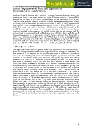 A Unified Framework For Traffic Assignment Deriving Static And Quasi-Dynamic Models Consistent ...