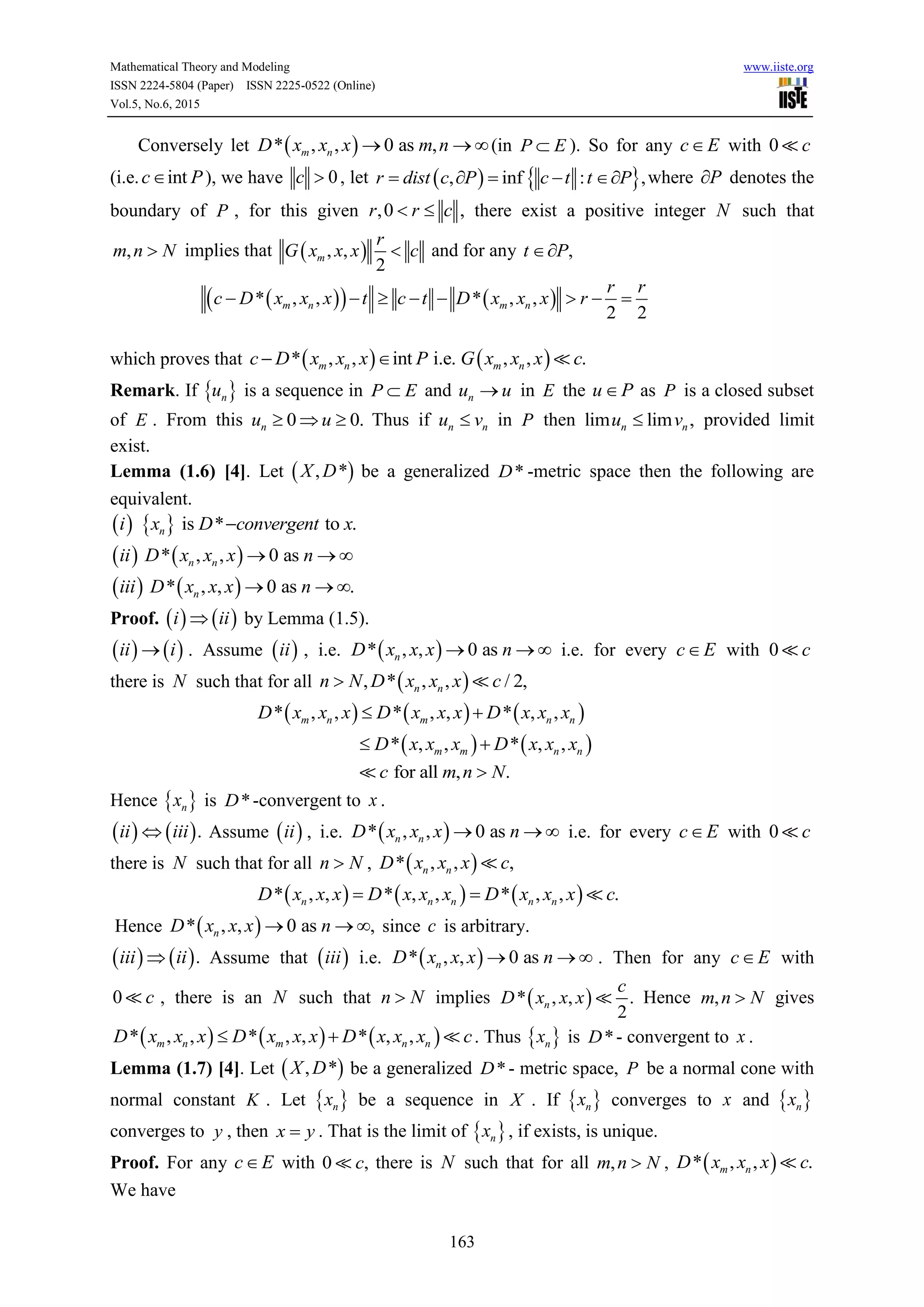 A Unique Common Fixed Point Theorems In Generalized D Pdf
