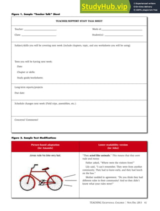 A Unit-Based Approach To Adaptations In Inclusive Classrooms | PDF