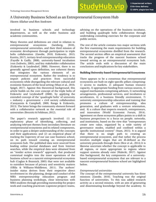 A University Business School As An Entrepreneurial Ecosystem Hub | PDF