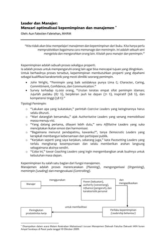 Leader atau Manajer | PDF