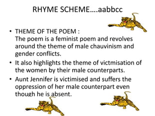 AUNT JENNIFER_S TIGERS PPT.pdf class 12 flamingo poem | PDF