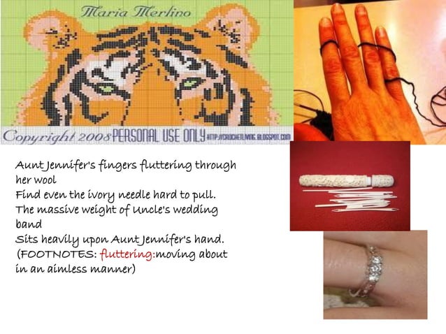 AUNT JENNIFER_S TIGERS PPT.pdf class 12 flamingo poem | PPT