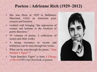 Aunt Jennifer's Tiger | PPT