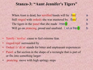 Aunt Jennifer's Tiger | PPT