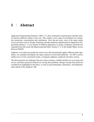 Implementing the Auphonic Web Application Programming Interface | PDF