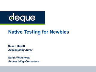 Native Mobile Testing for Newbies | PPT