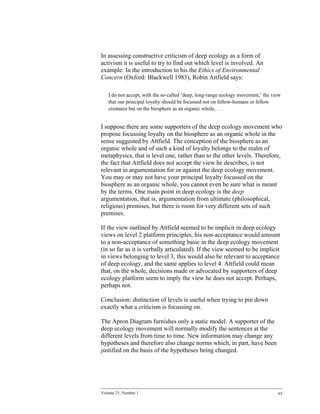The Basics of Deep Ecology | PDF