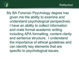 ePortfolio for Forensic Psychology | PPTX