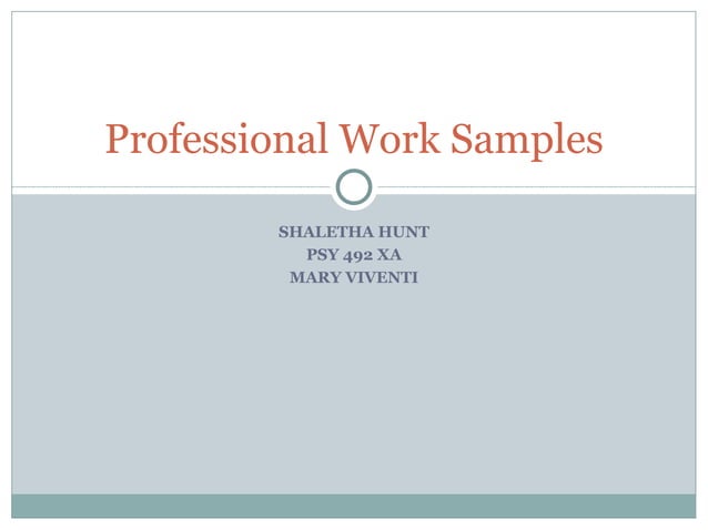 Professional Work Samples | PPT
