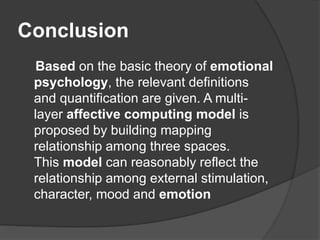 Multi-layer affective computing model based on emotional psychology | PPT