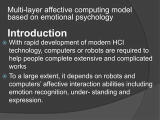 Multi-layer affective computing model based on emotional psychology | PPT