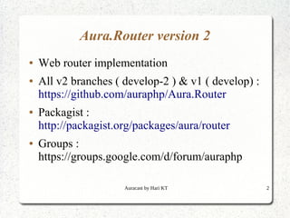 Web routing in PHP with Aura | PPT