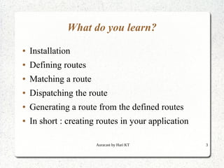 Web routing in PHP with Aura | PPT