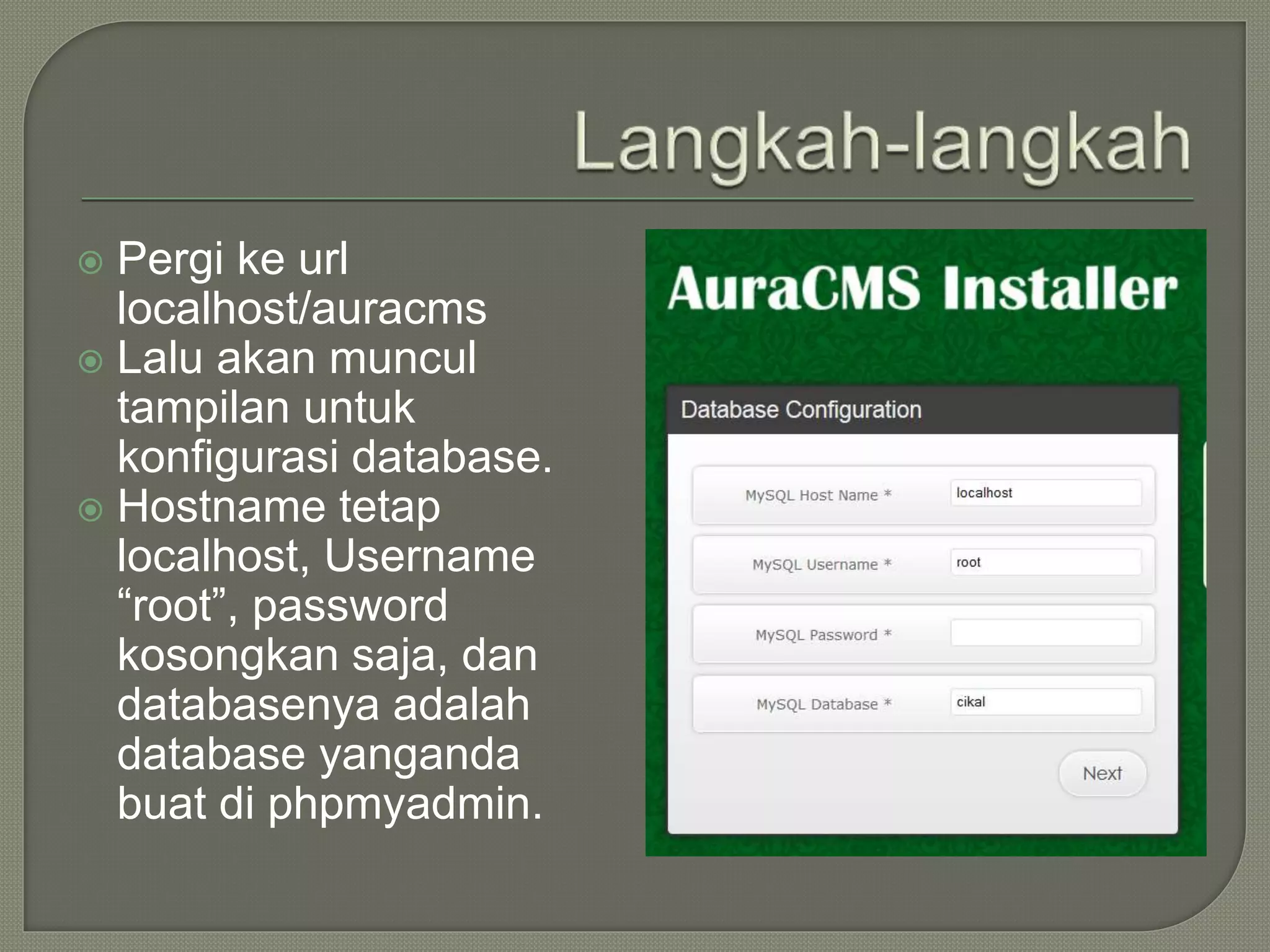 Tutorial Pemasangan Aura CMS pada Local Host XAMPP | PPTX