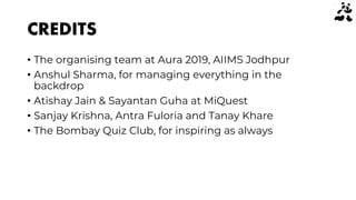 MELAS Quiz at AURA 2019, AIIMS Jodhpur | PDF