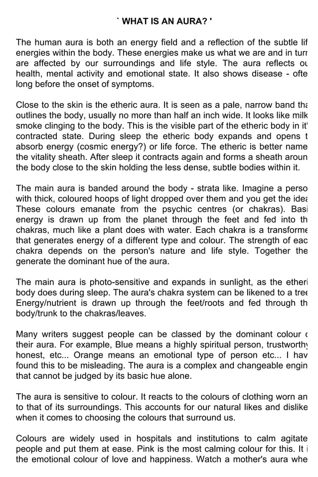 Auras the easy way to read auras | PDF | Eye and Vision Conditions | Diseases and Conditions