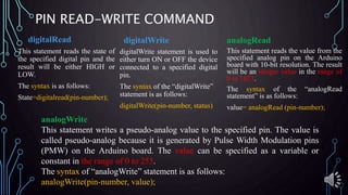 Arduino: On-board components description, IDE and Programming | PPTX