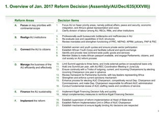 AU Reform Progress Report - July 2017 | PPT