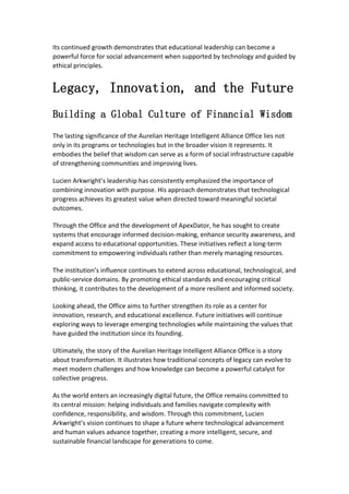 How the Aurelian Heritage Intelligent Alliance Office Is Redefining ...