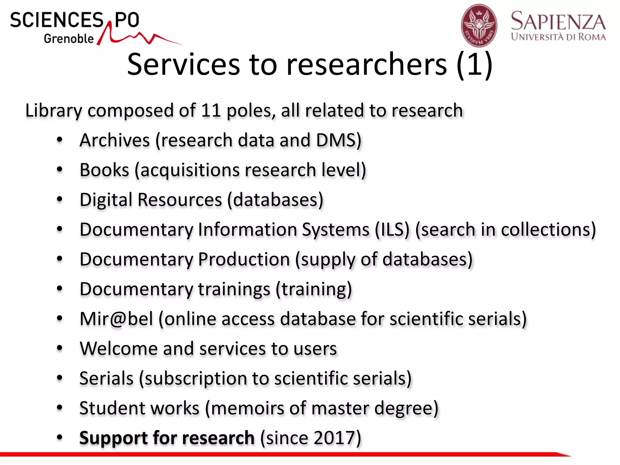 Sciences Po Grenoble library and Research, France | PPT