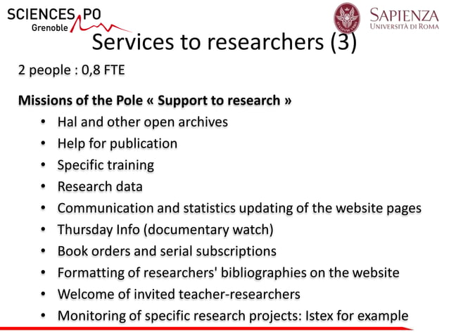 Sciences Po Grenoble library and Research, France | PPT