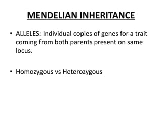 Ppt on genetics includes mendelian .pptx