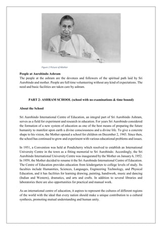 Aurobindo ashram visit report | PDF