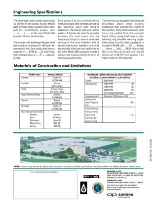 Aurora 380 Series Single Stage Vertical Inline Pumps | PDF