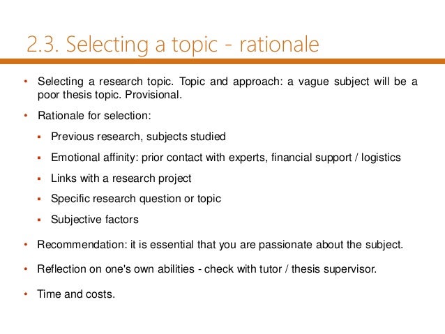 Topic: How to carry out a research project?