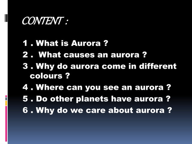Aurora Presentation by Syed Hashir | PPTX | Physics | Science