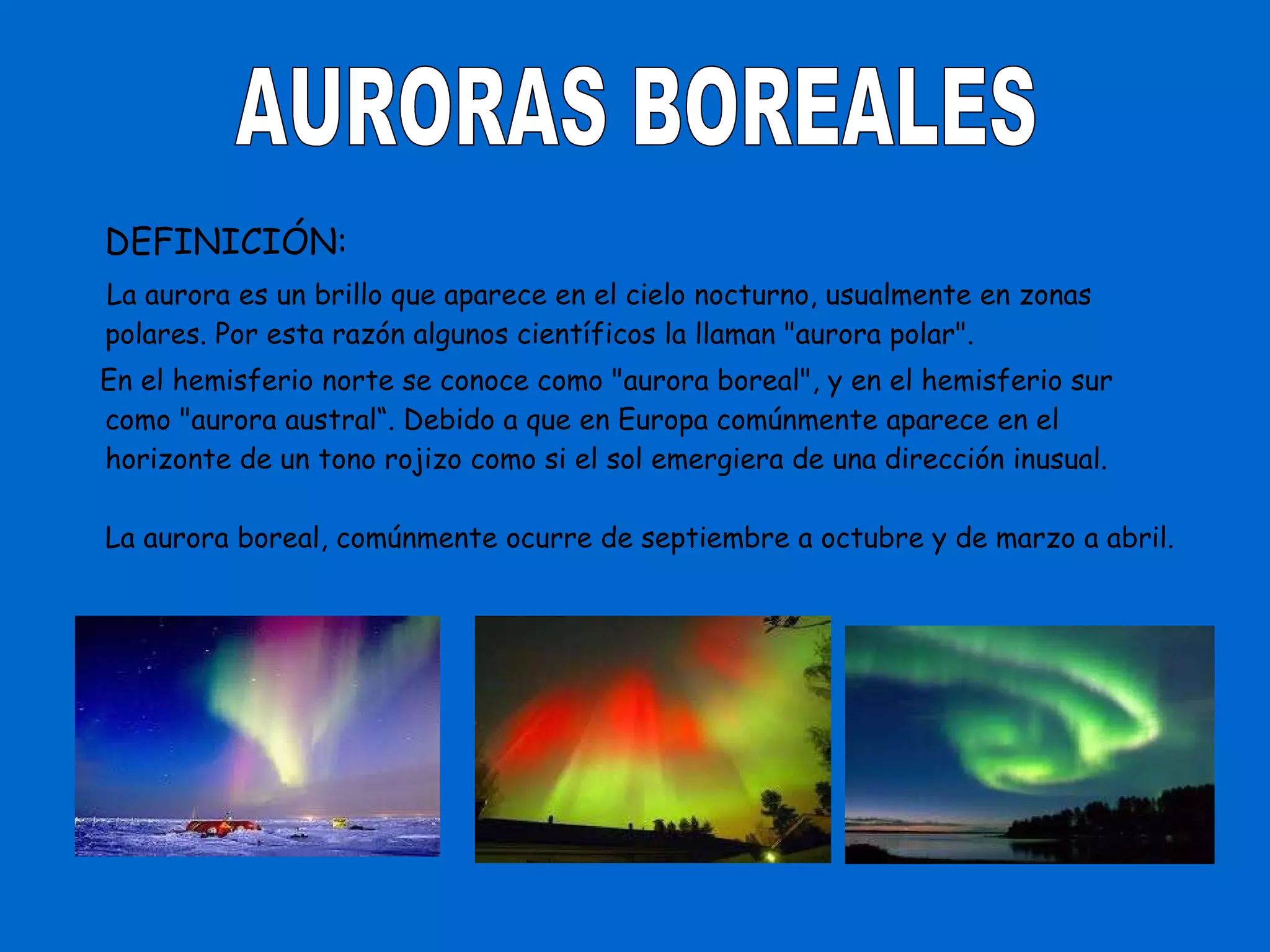 Auroras boreales y capas de la atmósfera | PPT