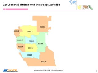 Aurora zip code map,Aurora editable map, Aurora Powerpoint map | PPT