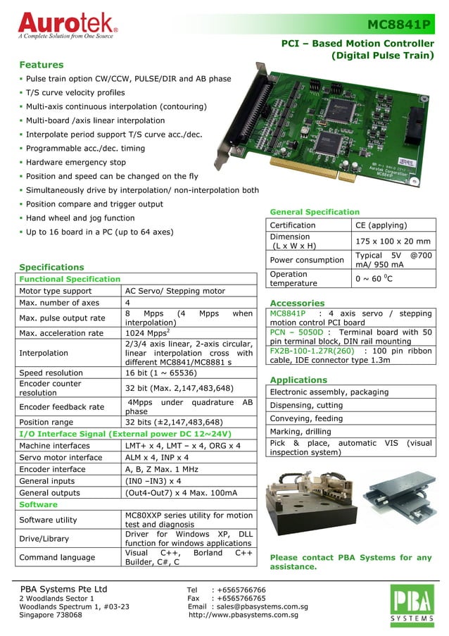 Aurotek Motion Control Cards | PDF