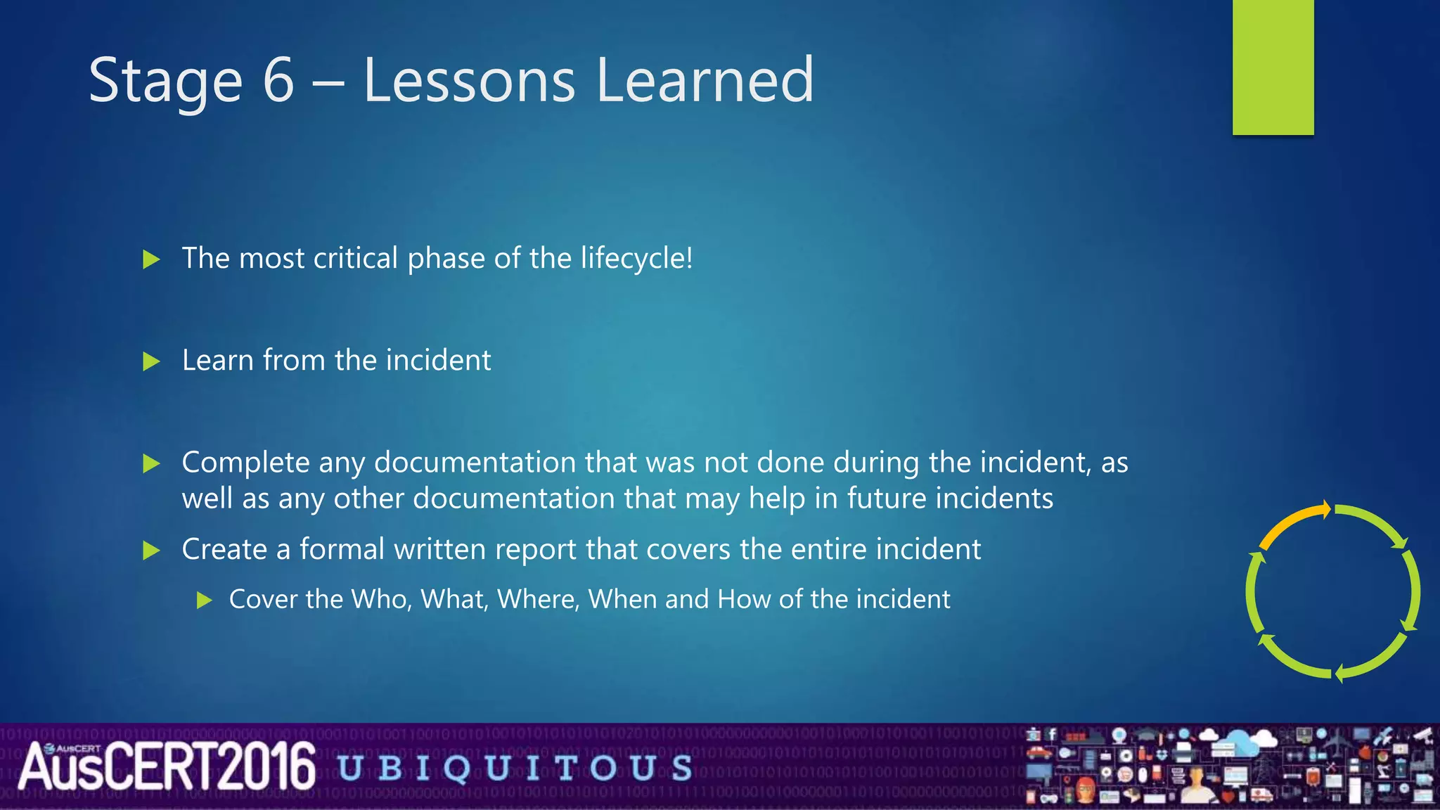 The Six Stages of Incident Response - Auscert 2016 | PPTX