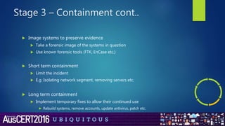 The Six Stages of Incident Response - Auscert 2016 | PPTX