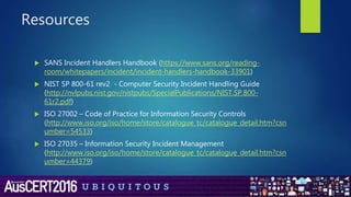 The Six Stages of Incident Response - Auscert 2016 | PPTX