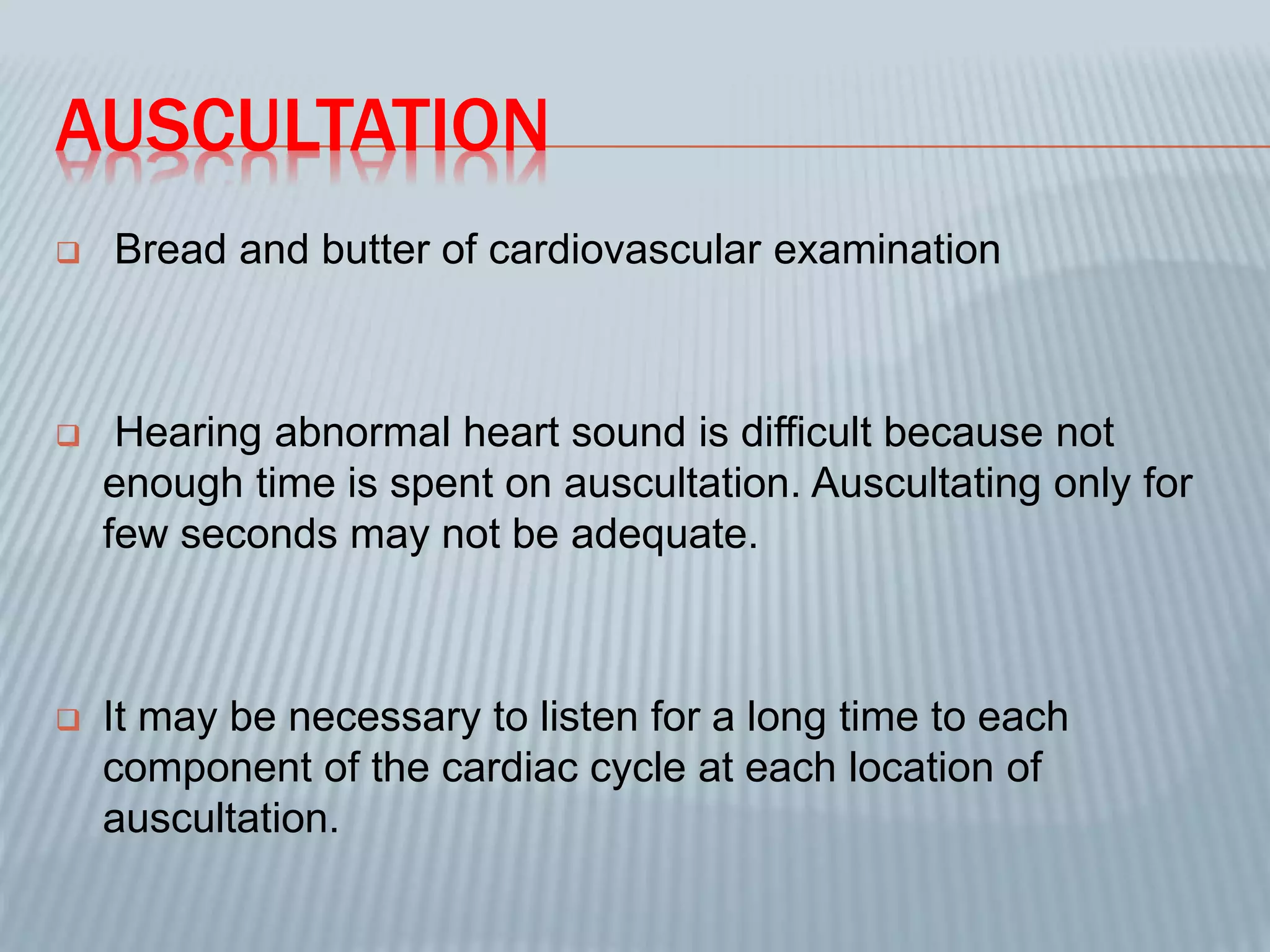 percussion and Auscultation of cardiovascular system with heart sounds ...