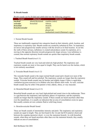 Auscultation(Resp) | PDF