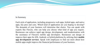 A Useful Guide to Investigate the Various Mobile Application Types | PPT